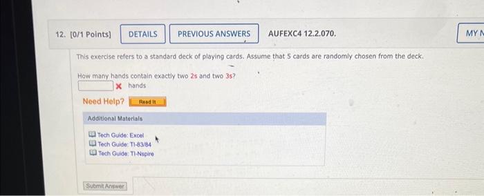Solved This exercise refers to a standard deck of playing | Chegg.com