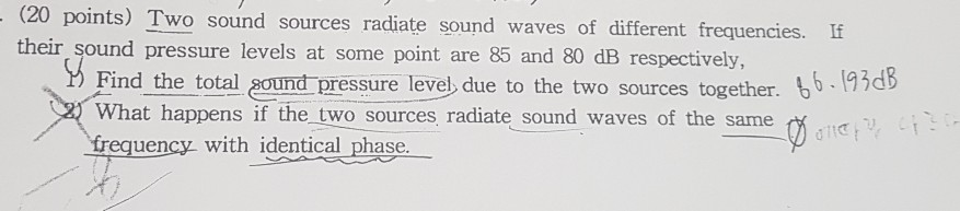 Solved - (20 points) Two sound sources radiate sound waves | Chegg.com