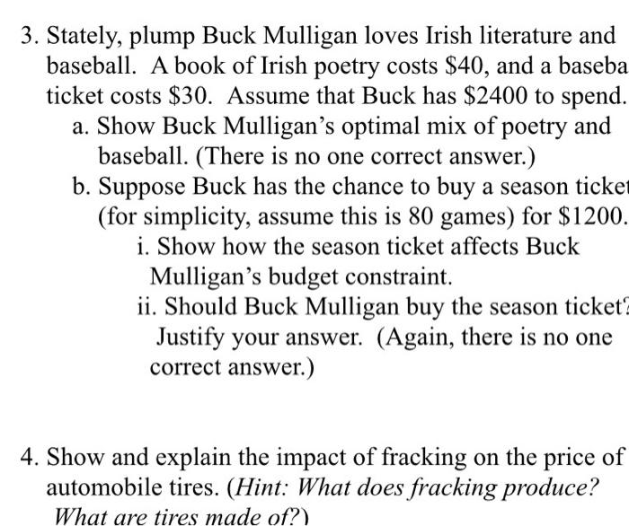Solved 3. Stately, plump Buck Mulligan loves Irish | Chegg.com