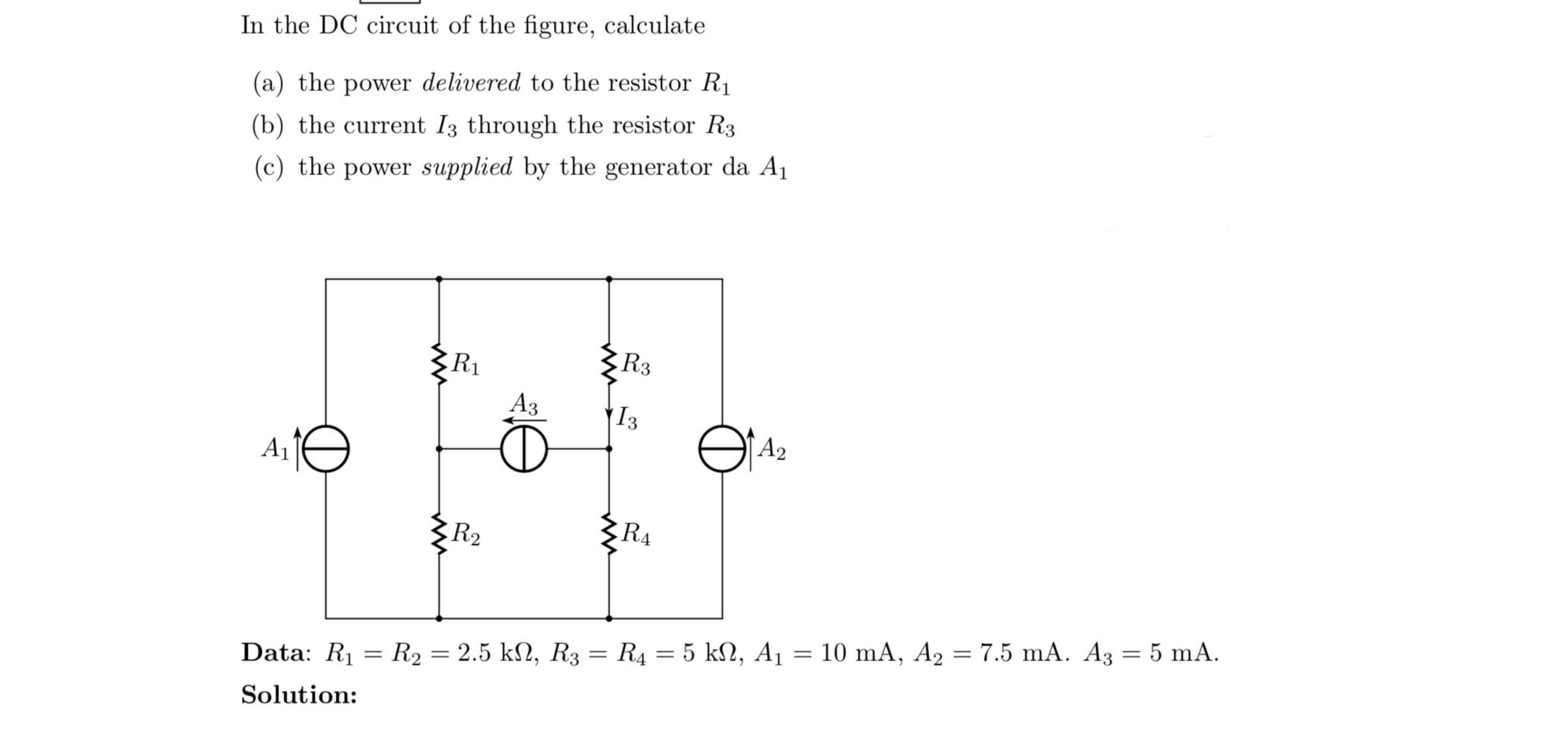 Solved In the DC circuit of the figure, calculate(a) ﻿the | Chegg.com