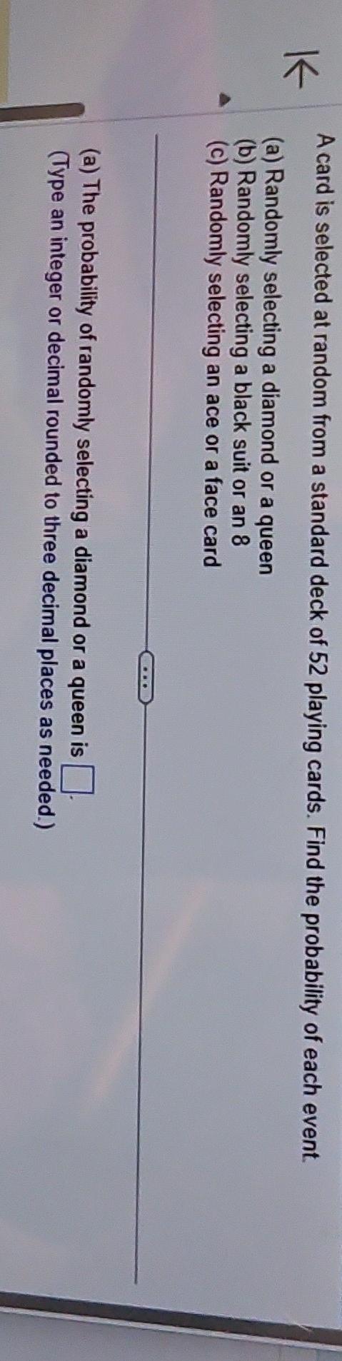 A card is selected at random from a standard deck of | Chegg.com