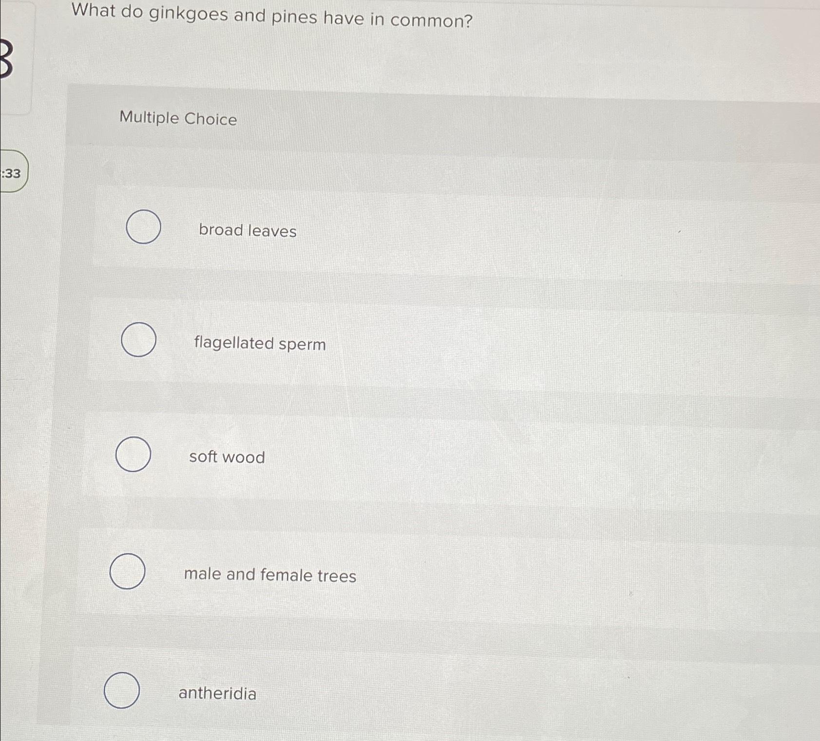 Solved What do ginkgoes and pines have in common?Multiple | Chegg.com