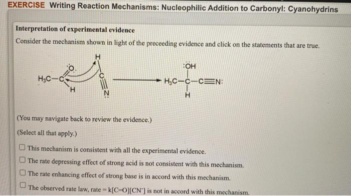 EXERCISE Writing Reaction Mechanisms: Nucleophilic | Chegg.com