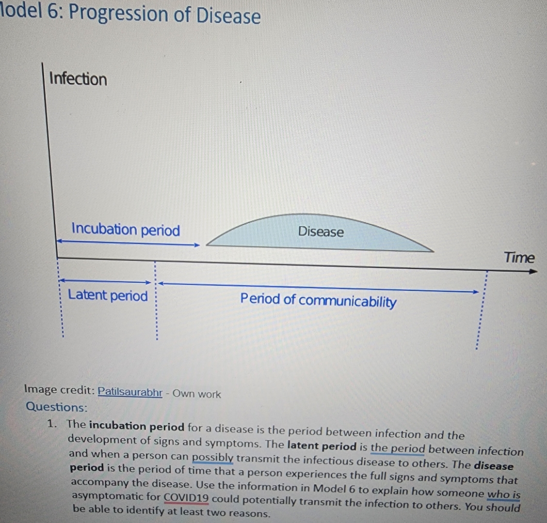 Solved lodel 6: Progression of DiseaseInfectionImage credit: | Chegg.com