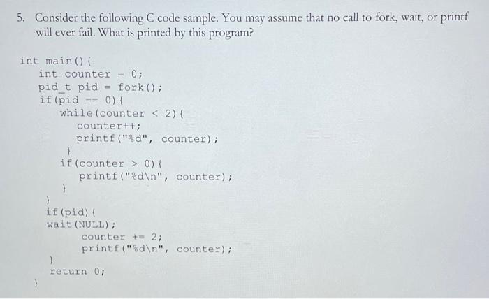 Solved i do not understand fork so could you answer this | Chegg.com