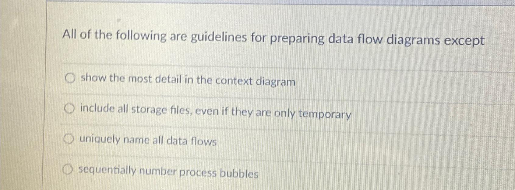 Solved All of the following are guidelines for preparing | Chegg.com