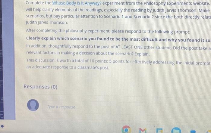 Complete the Whose Body Is It Anyway? experiment from | Chegg.com