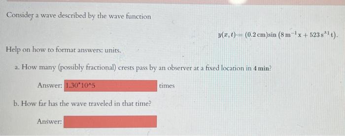 Solved Consider a wave described by the wave function | Chegg.com