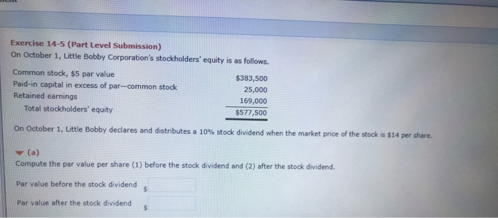 Solved Exercise 14-5 (Part Level Submission) On October 1, | Chegg.com