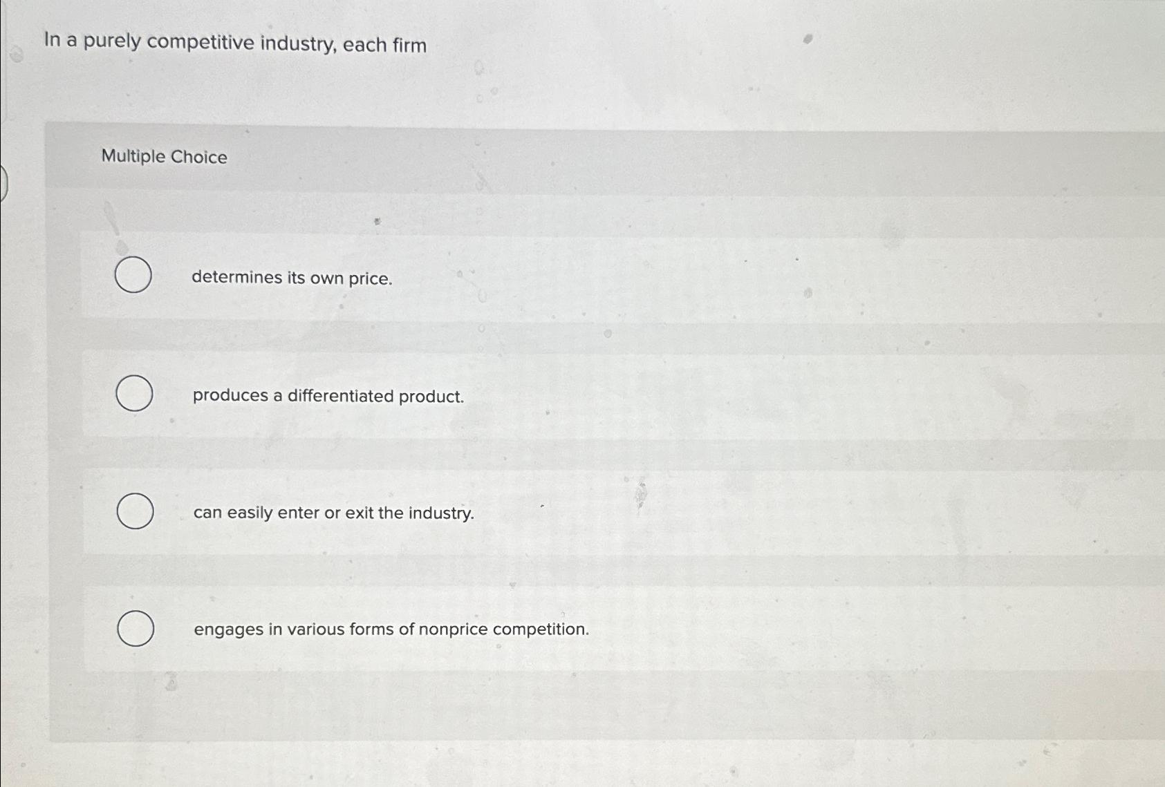 Solved In a purely competitive industry, each firmMultiple | Chegg.com