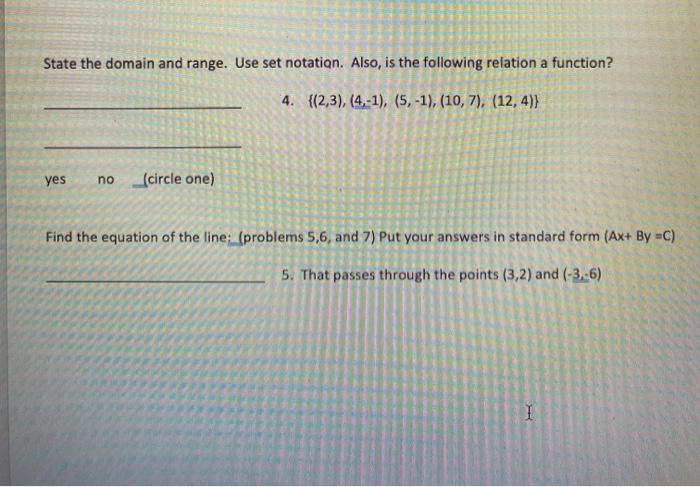 Solved State the domain and range. Use set notation. Also, | Chegg.com