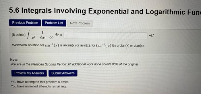 Solved 5.6 Integrals Involving Exponential and Logarithmic | Chegg.com