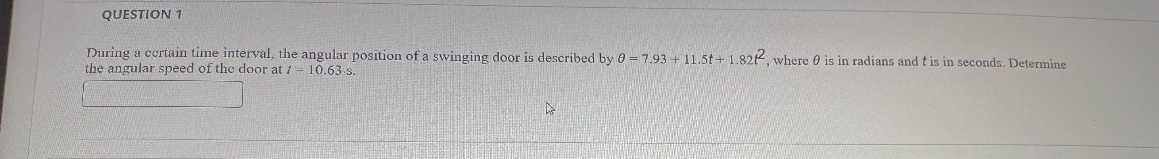 Solved QUESTION 1During a certain time interval, the angular | Chegg.com