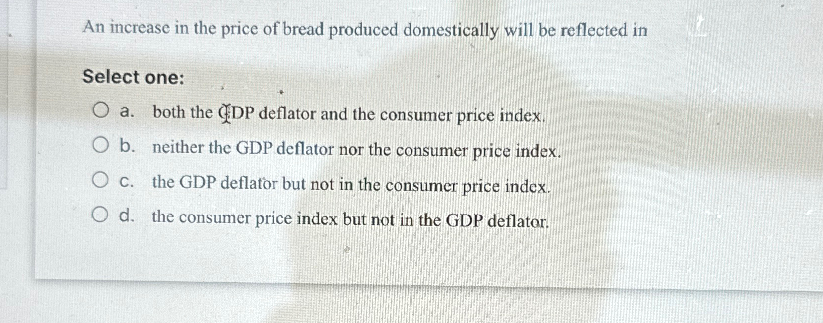 Solved An increase in the price of bread produced | Chegg.com