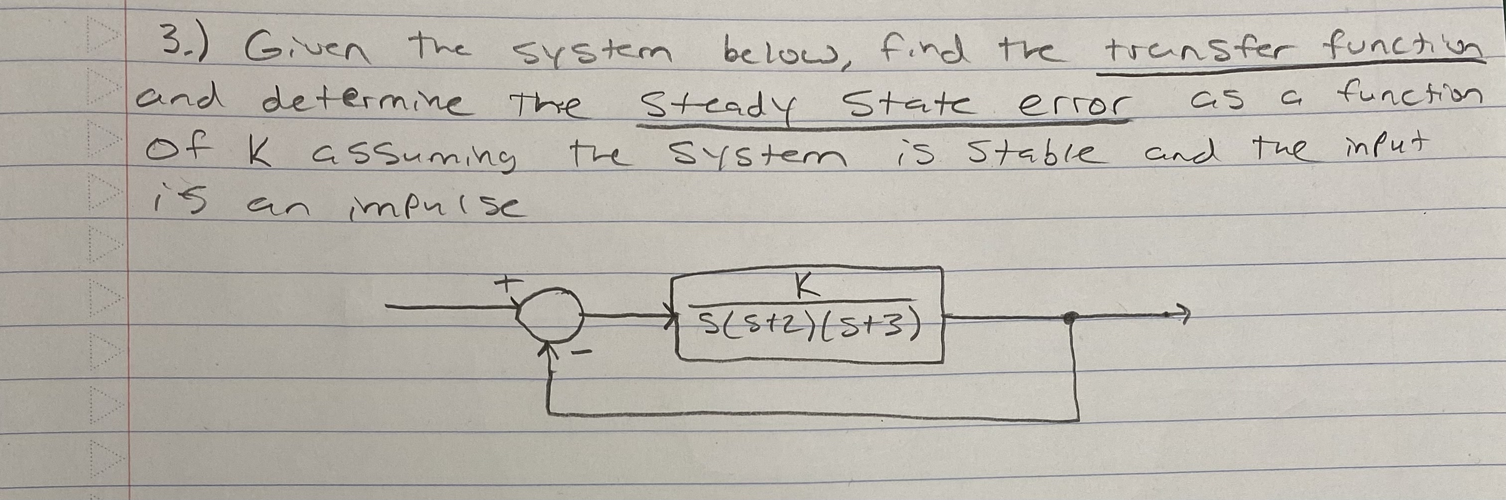 Solved 3.) ﻿Given the system below, find the transfer | Chegg.com