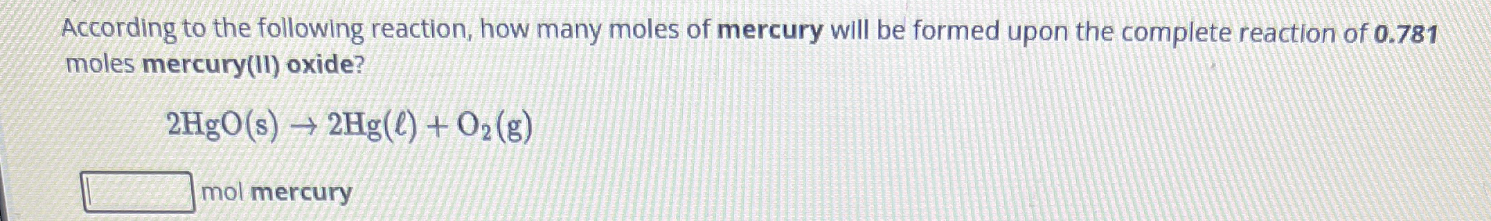 Solved According to the following reaction, how many moles | Chegg.com