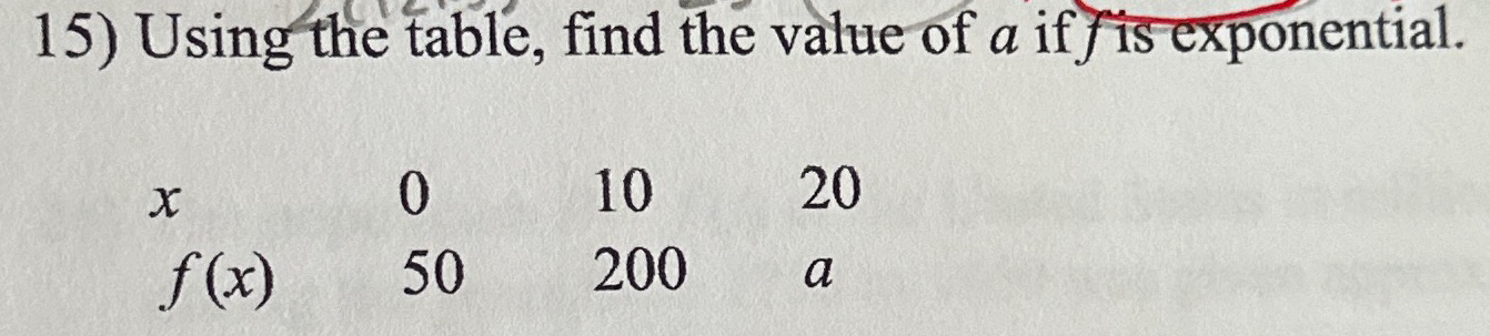 Solved Using the table, find the value of a ﻿if fis | Chegg.com