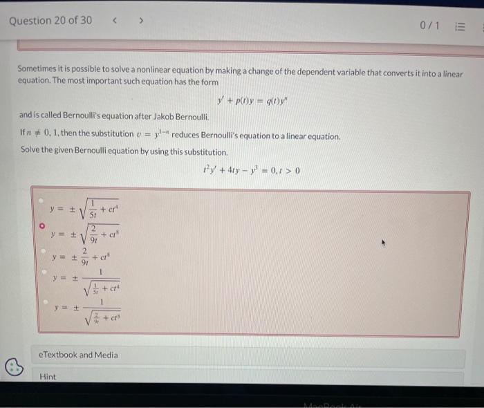 Solved Sometimes it is possible to solve a nonlinear | Chegg.com