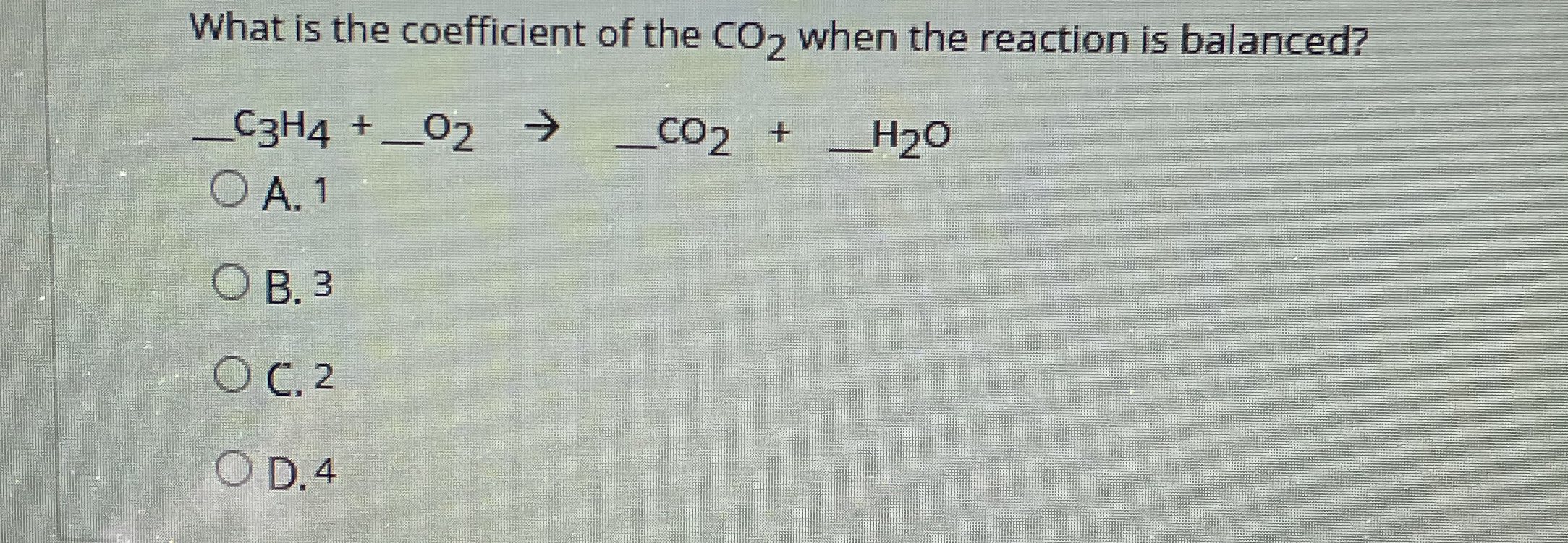 Solved What is the coefficient of the CO2 ﻿when the reaction | Chegg.com