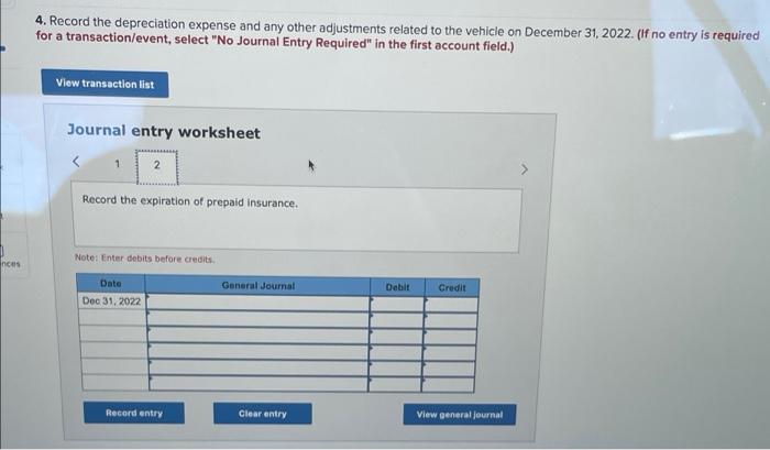 Solved how do i record the expiration of prepaid insurance | Chegg.com