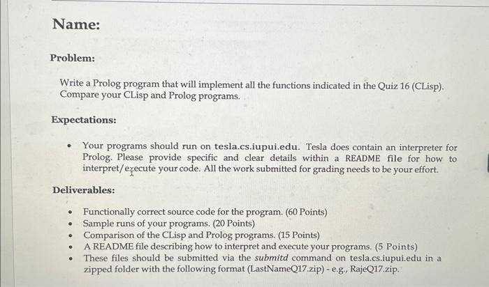 Solved Problem Write A Prolog Program That Will Implement