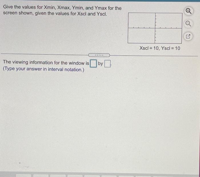 Solved Give The Values For Xmin Xmax Ymin And Ymax For 
