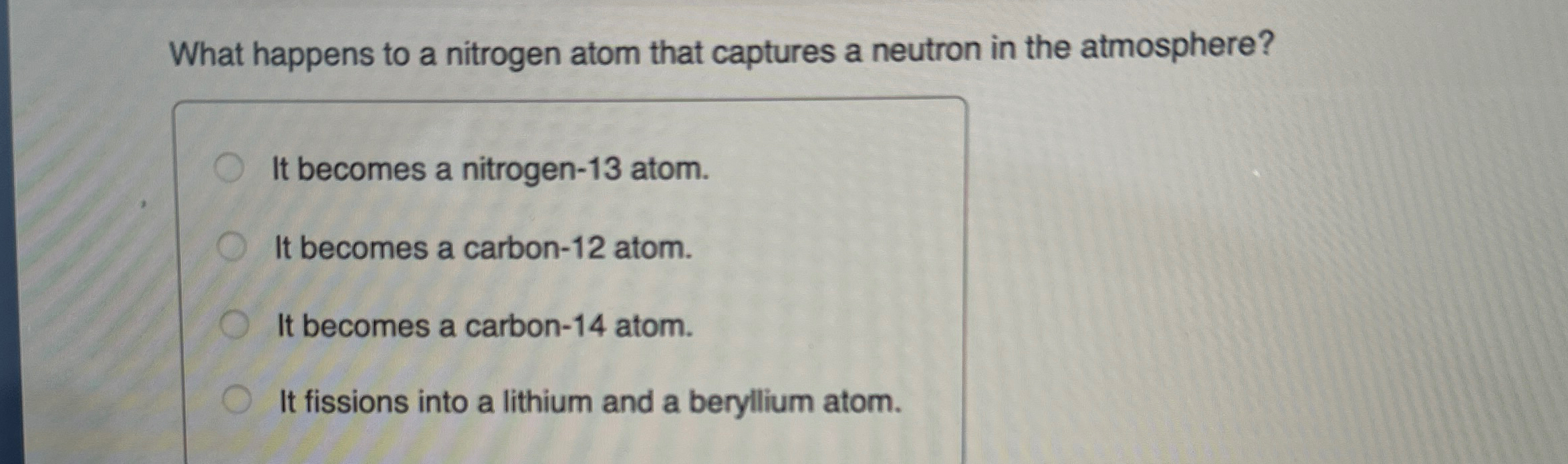 Solved What happens to a nitrogen atom that captures a | Chegg.com