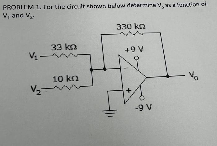 Solved PROBLEM 1. For the circuit shown below determine V0 | Chegg.com