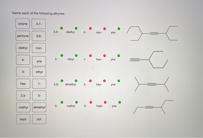 Solved Name each of the following alkynes. octyne 4,7- o | Chegg.com