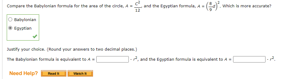 Solved Compare the Babylonian formula for the area of the | Chegg.com