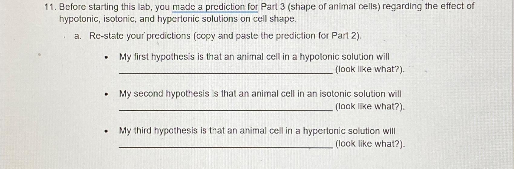Solved Before starting this lab, you made a prediction for | Chegg.com
