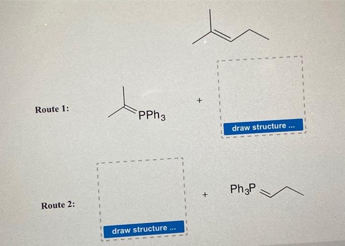 Solved Route 1: Route 2: App PPh 3 draw structure ... J + + | Chegg.com