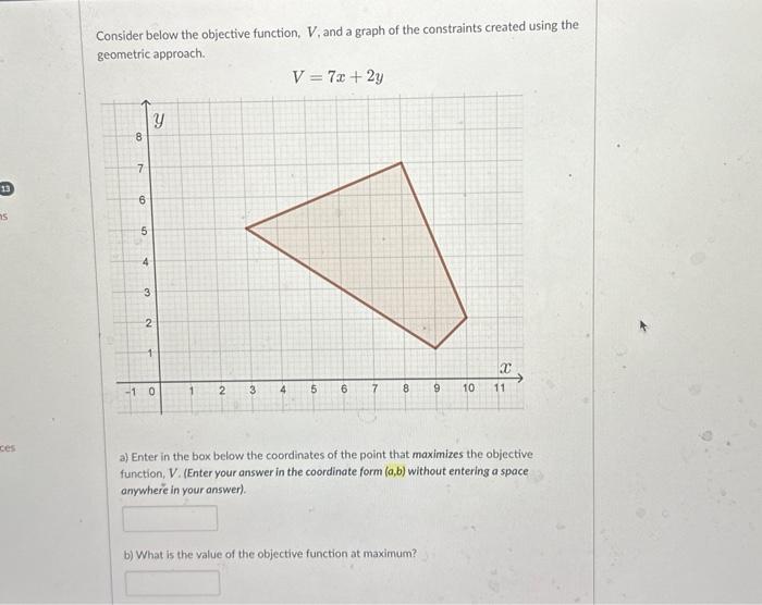 Solved Consider below the objective function, V, and a graph | Chegg.com