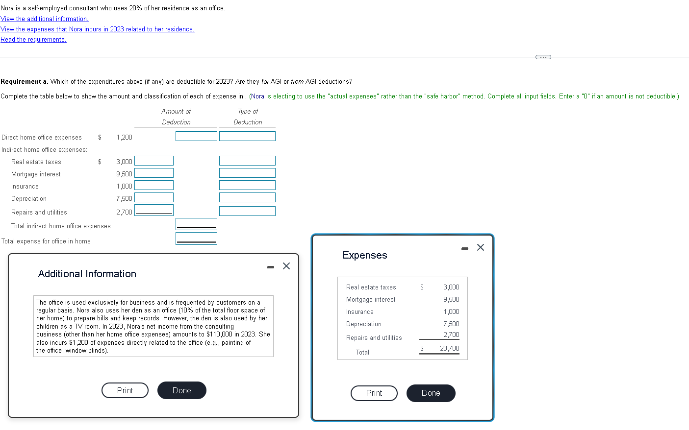 Solved View the additional information.View the expenses | Chegg.com
