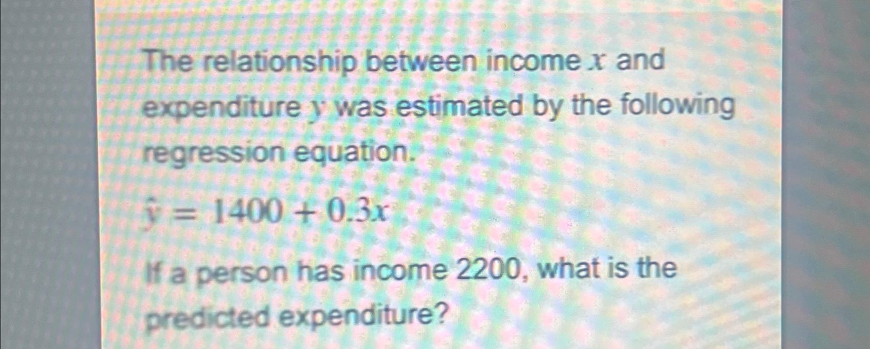 Solved The relationship between income x ﻿and expenditure y | Chegg.com