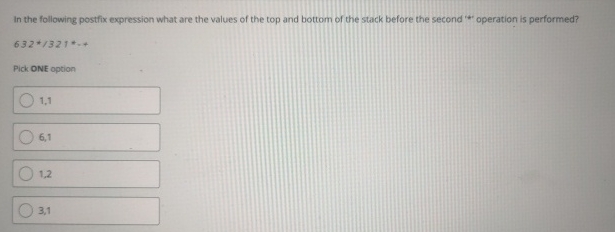 Solved In the following postfix expression what are the | Chegg.com