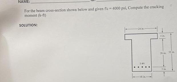 Solved For the beam cross-section shown below and given | Chegg.com