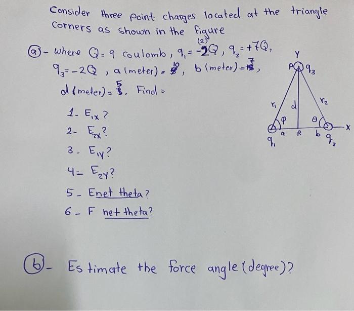 Solved Consider three point charges located at the triangle | Chegg.com