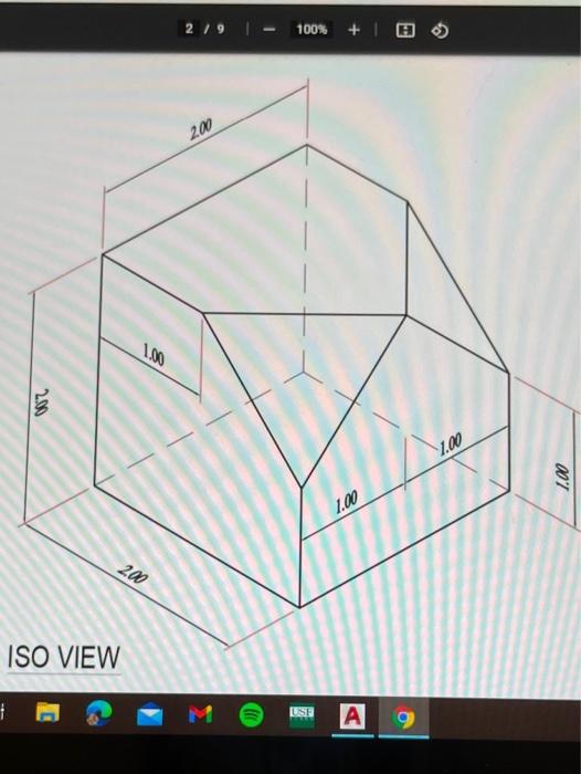 Solved Draw the top, front, and right side view for the | Chegg.com