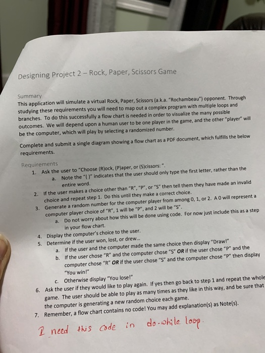 Solved Implementing Project 2 - Rock, Paper, Scissors Ga | Chegg.com