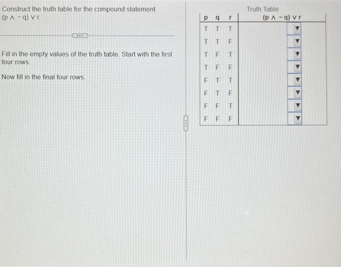 Solved Construct the truth table for the compound statement | Chegg.com