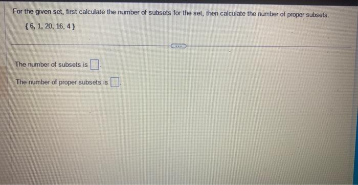 Solved Find the cardinal number for the following set A. | Chegg.com