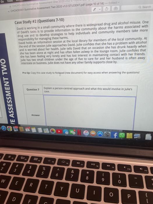 Case Study #2 (Questions 7-10) David is working in a | Chegg.com