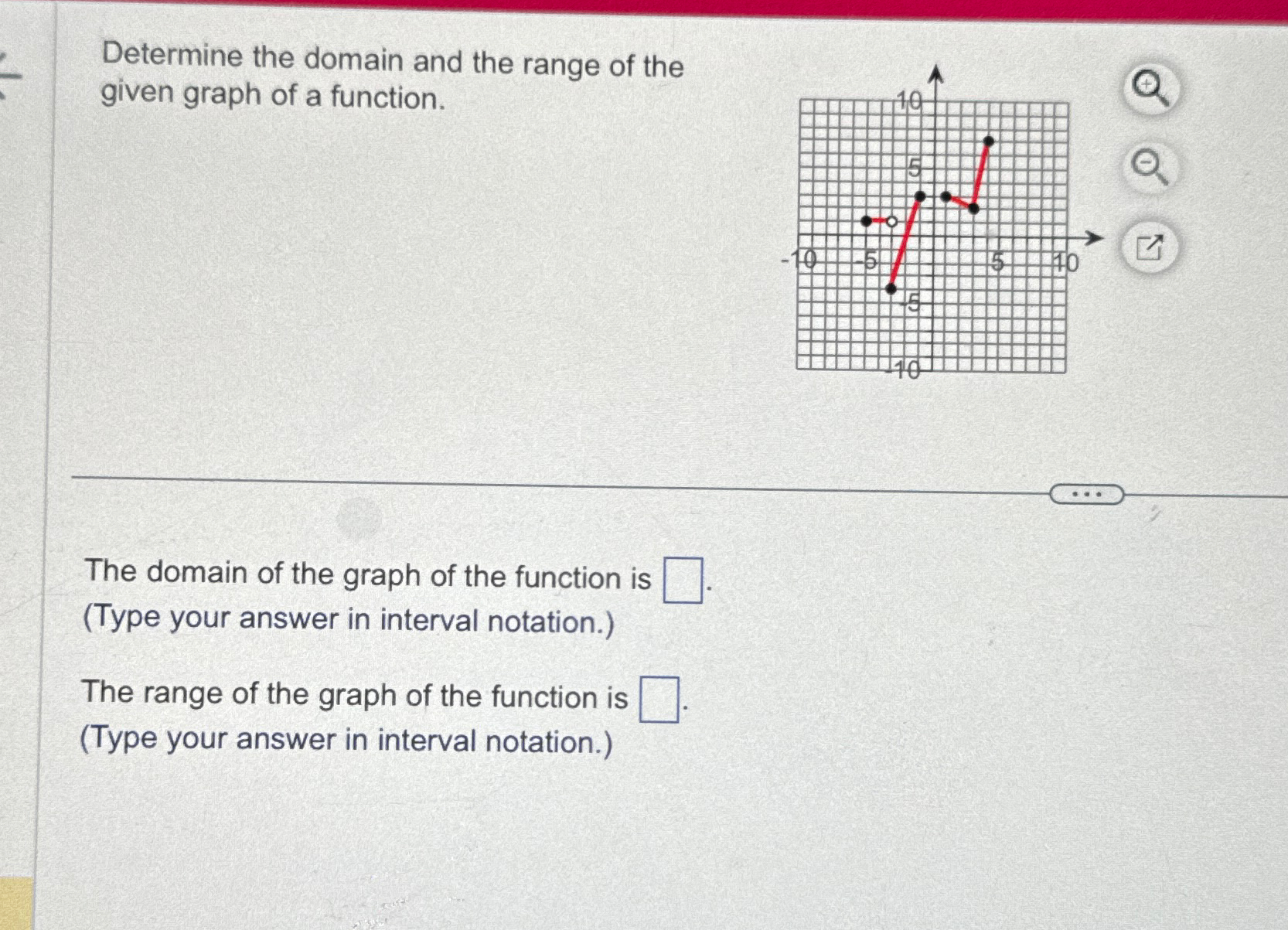 Solved Determine the domain and the range of the given graph | Chegg.com