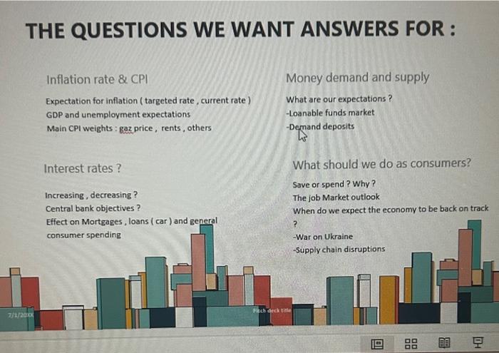 Solved THE QUESTIONS WE WANT ANSWERS FOR : - YOU WILL BE | Chegg.com