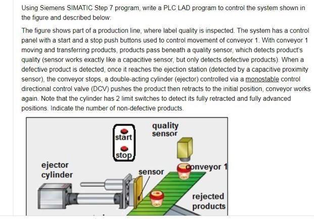 Solved Using Siemens SIMATIC Step 7 program, write a PLC LAD | Chegg.com