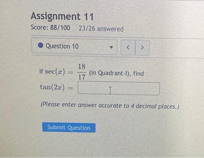 Solved Assignment 11 Score: 88/10023/26 answered If | Chegg.com