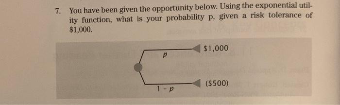 Solved 7. You have been given the opportunity below. Using | Chegg.com