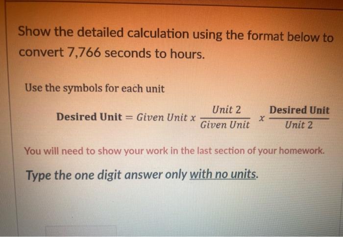 Solved Show the detailed calculation using the format below | Chegg.com