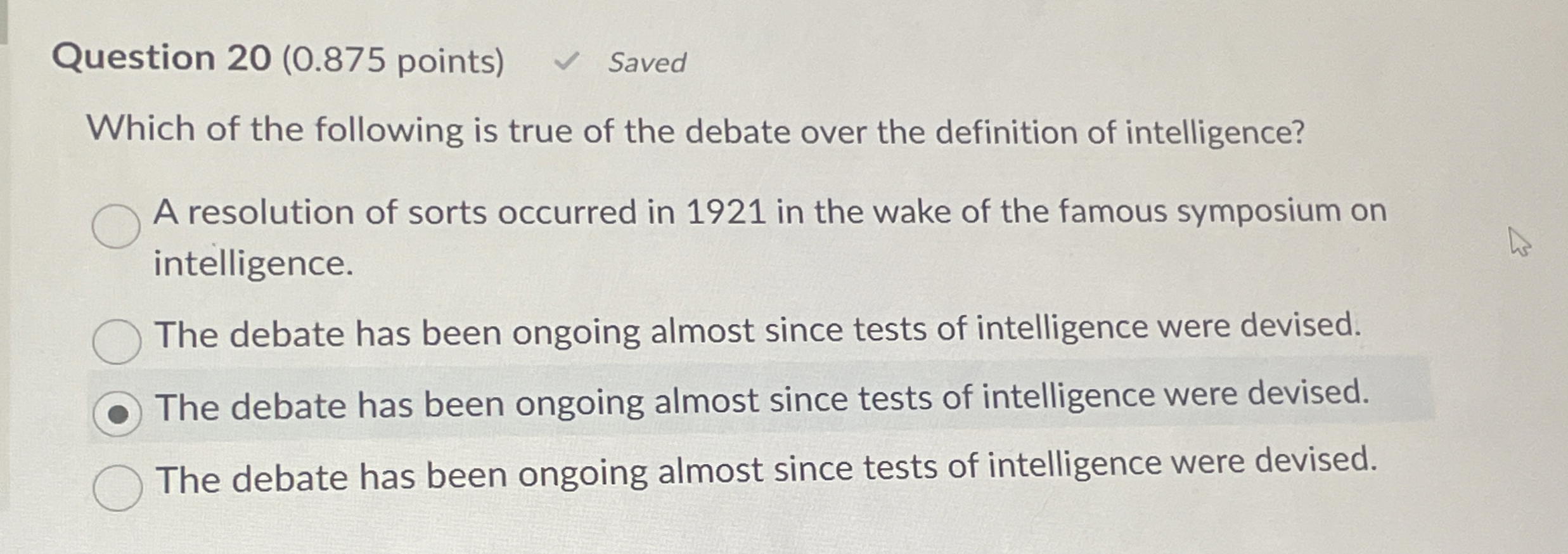 Solved Question 20 (0.875 ﻿points) ﻿SavedWhich of the | Chegg.com